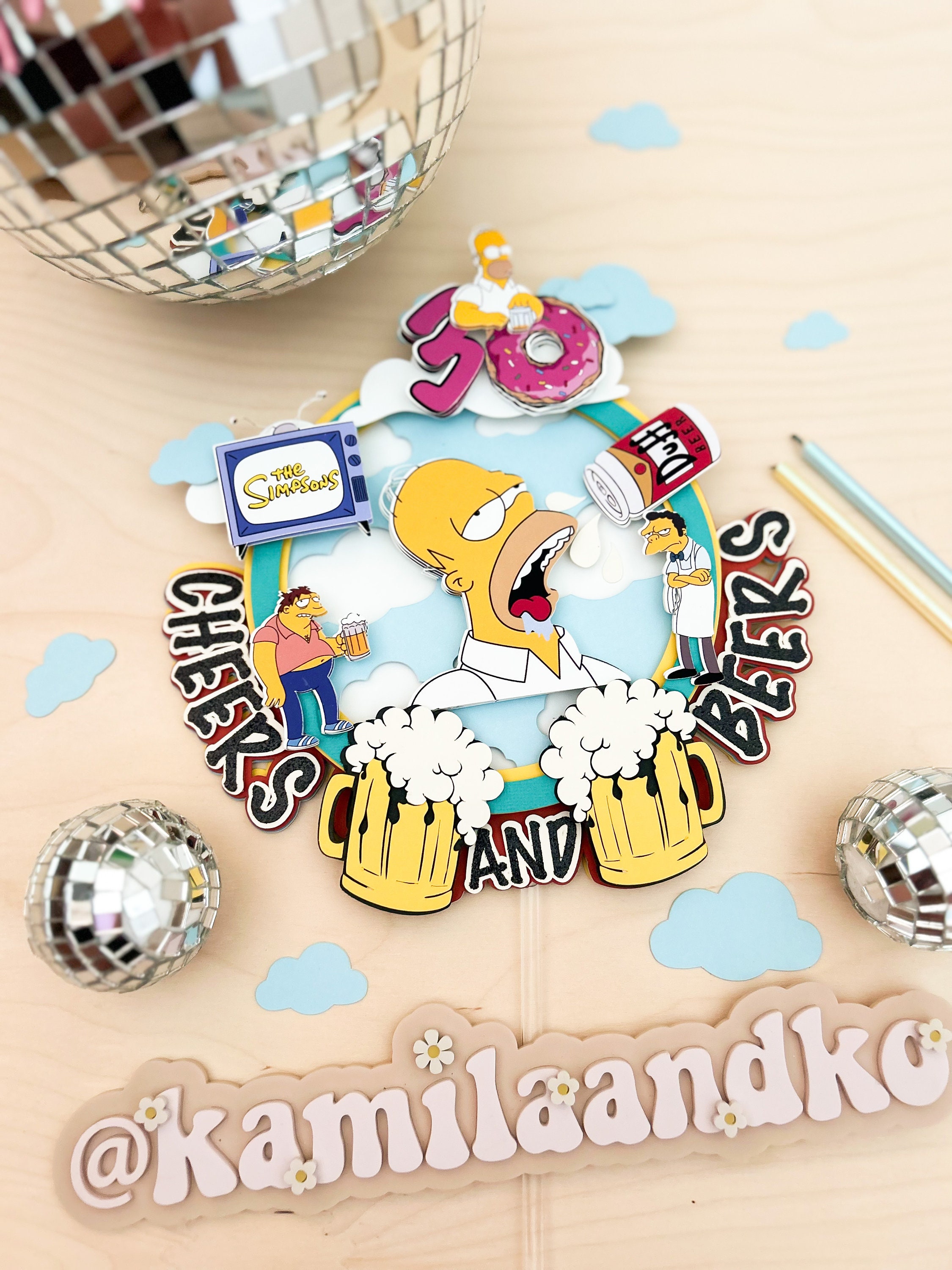 3D Homer Simpson/topper/cake Topper /the Simpsons /shaker Cake Topper ...