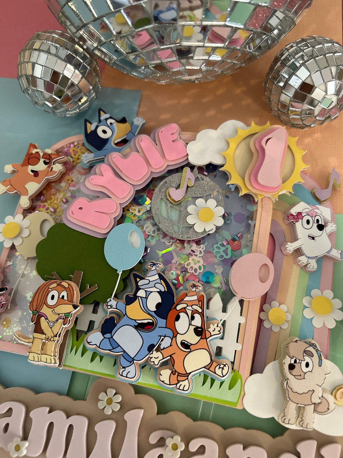 Bluey 3D Shaker Cake Topper - Etsy