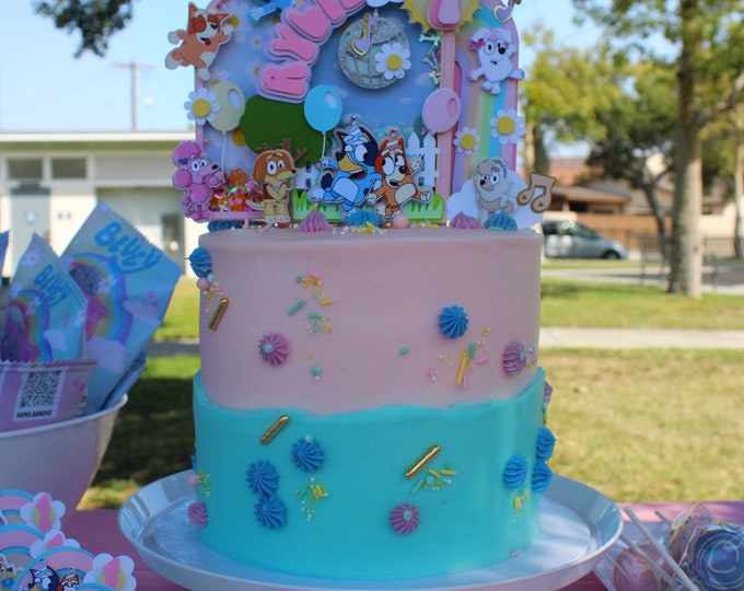 Bluey- 3D Shaker Cake Topper - Etsy