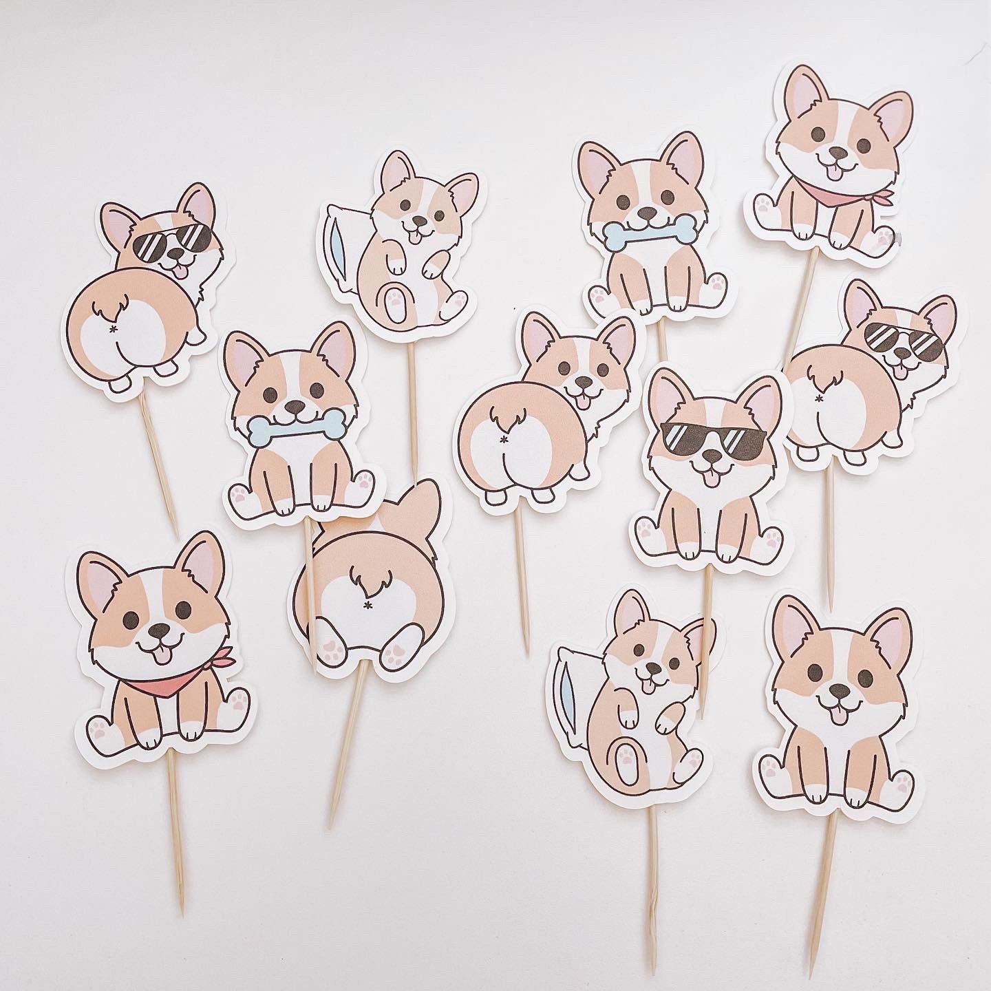 Corgi Cake Topper Cupcake Toppers Personalized Puppy Dog - Etsy