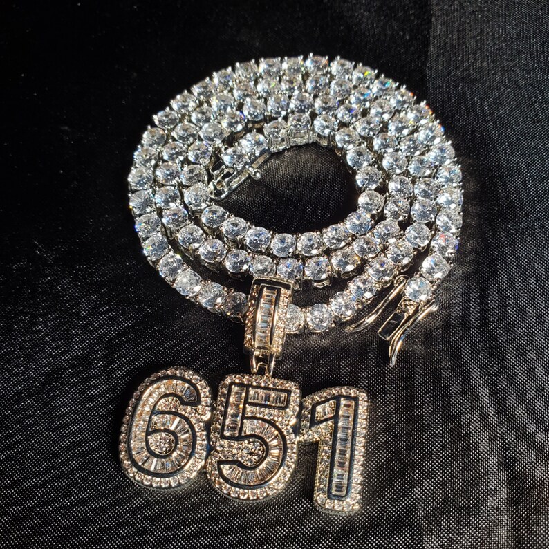 Customized Icy Name Pendant With Tennis Chain Personalized - Etsy