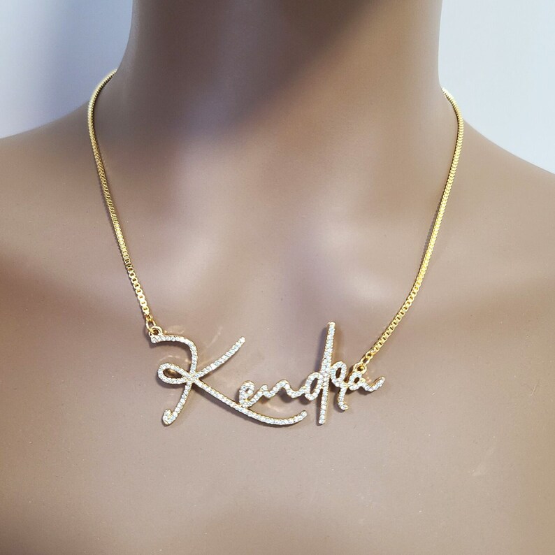 Personalized Monogram Signature Font Name Necklacecustom Etsy