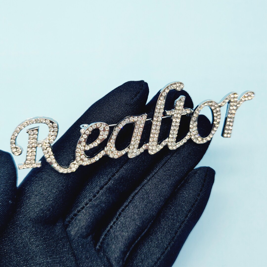 Rhinestone Handmade realtor Word Pins Sparkling Lapel Pin for Real ...