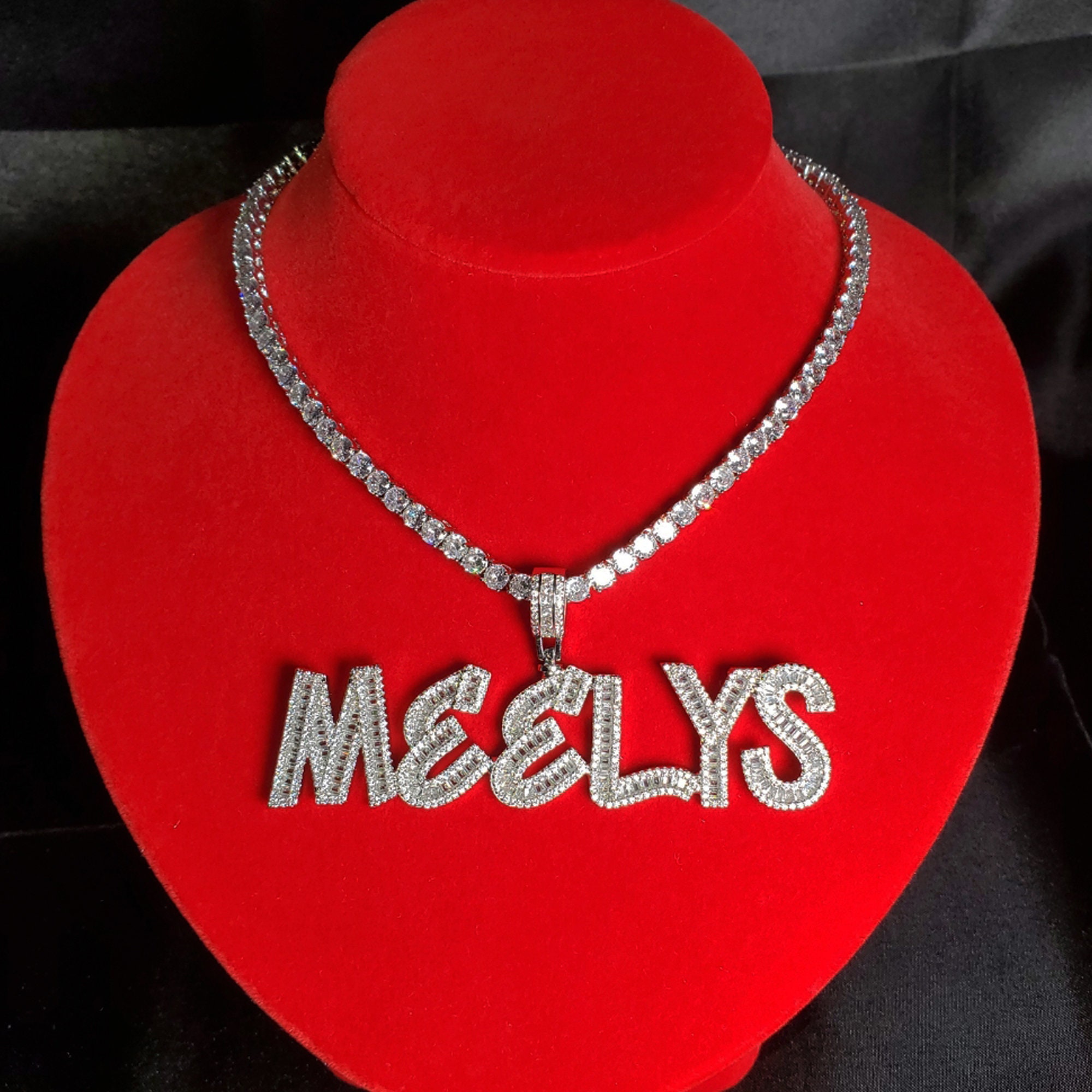 Icy Name Necklace Custom Letters Necklace Personalized Name - Etsy UK