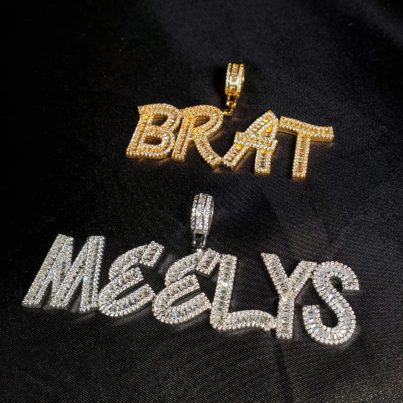 Icy Name Necklace Custom Letters Necklace Personalized Name | Etsy UK