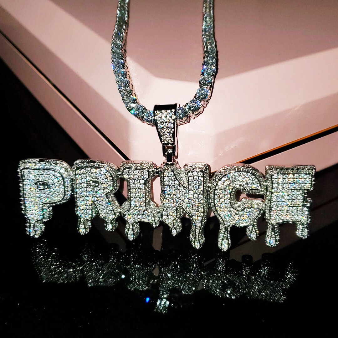 Personalized Drip Letters Necklace, Birthday Gifts, Custom Name ...