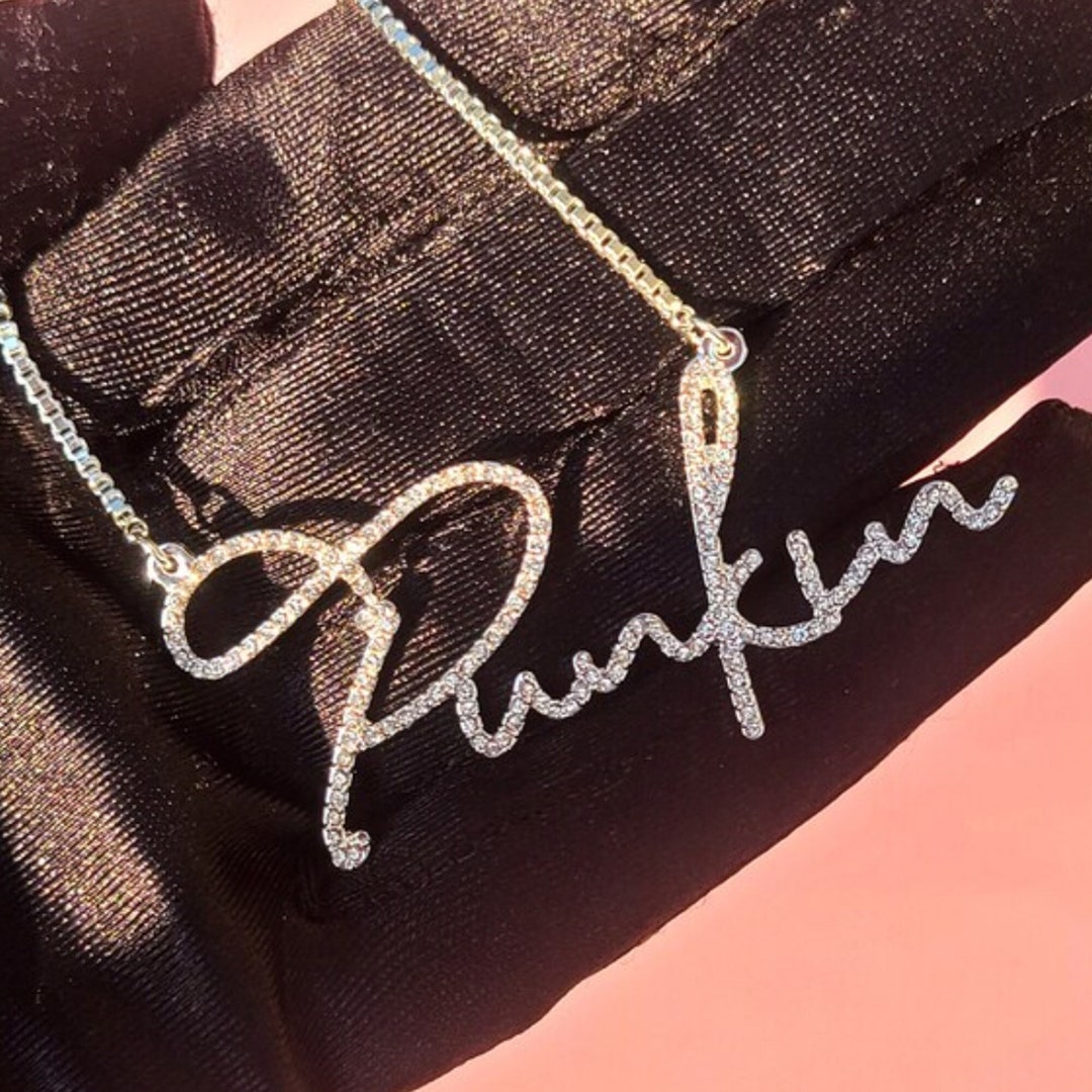 CUSTOM Your Signature Nameplate Chain, Personalised Name Necklace ...