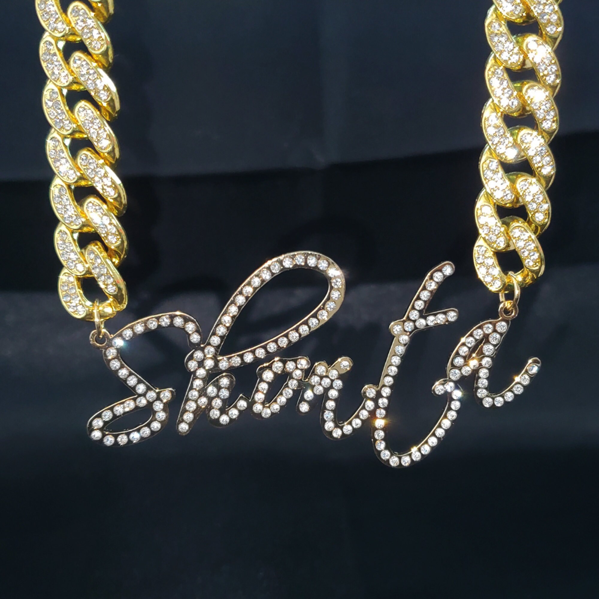 Personalized Monogram Script Font Name Necklacecustom Cursive Etsy