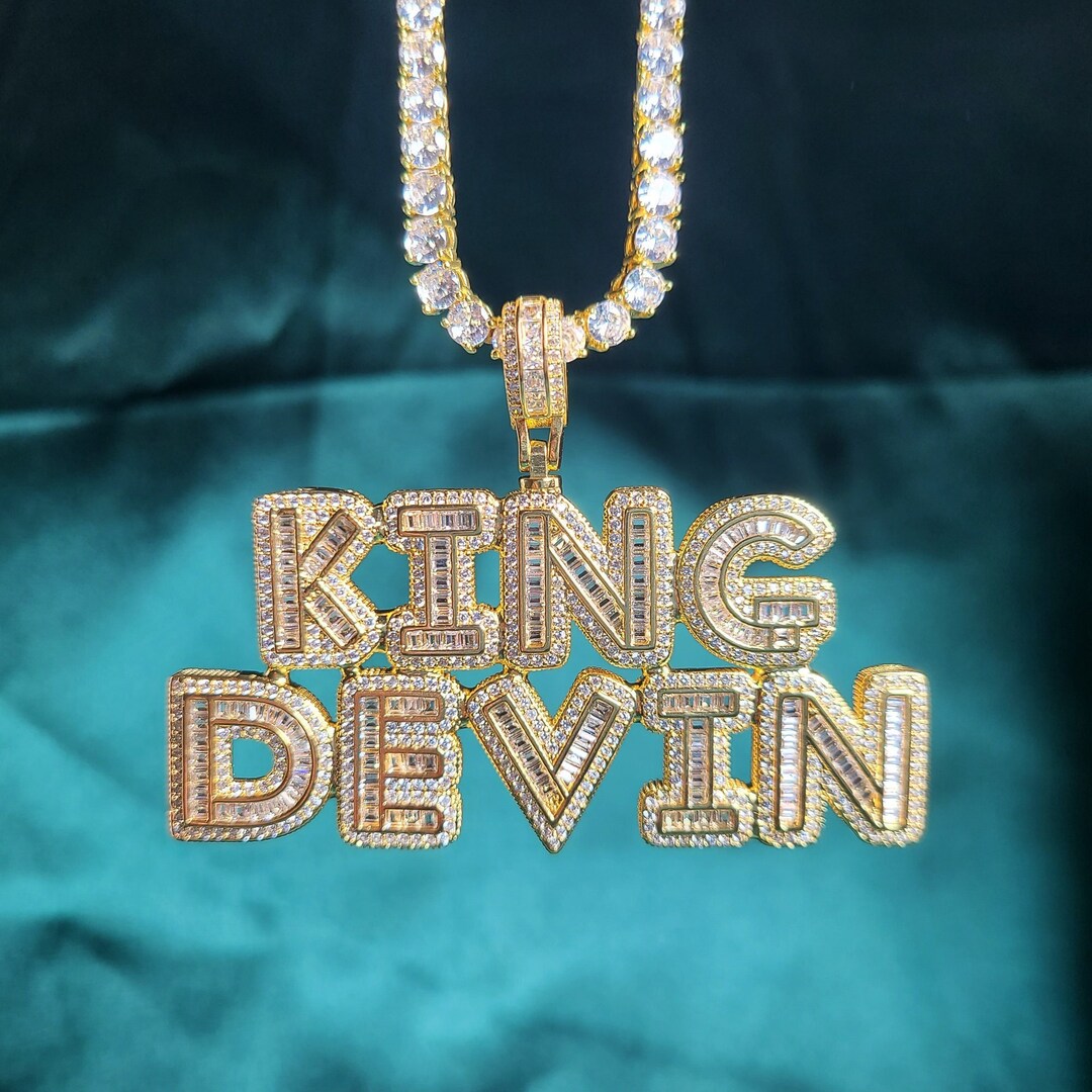 Custom Stacked Saying Words Pendant Necklace Custom Label - Etsy