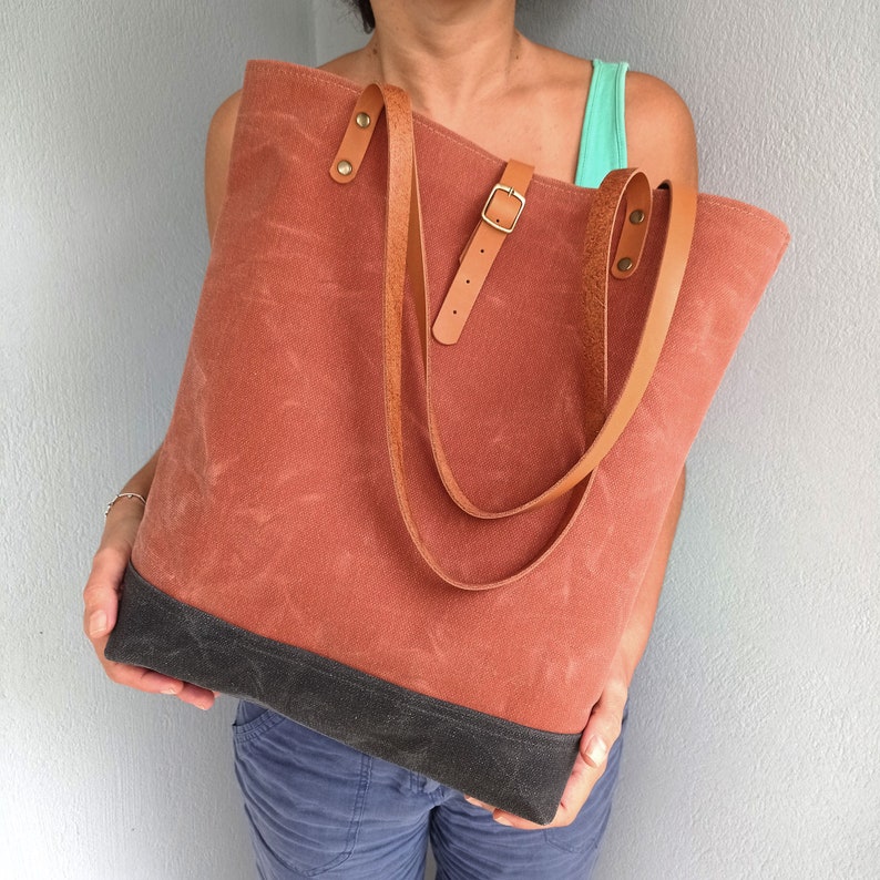 Dodo's Waxed Daily Bag Waxed Canvas Tote Bag Laptop - Etsy