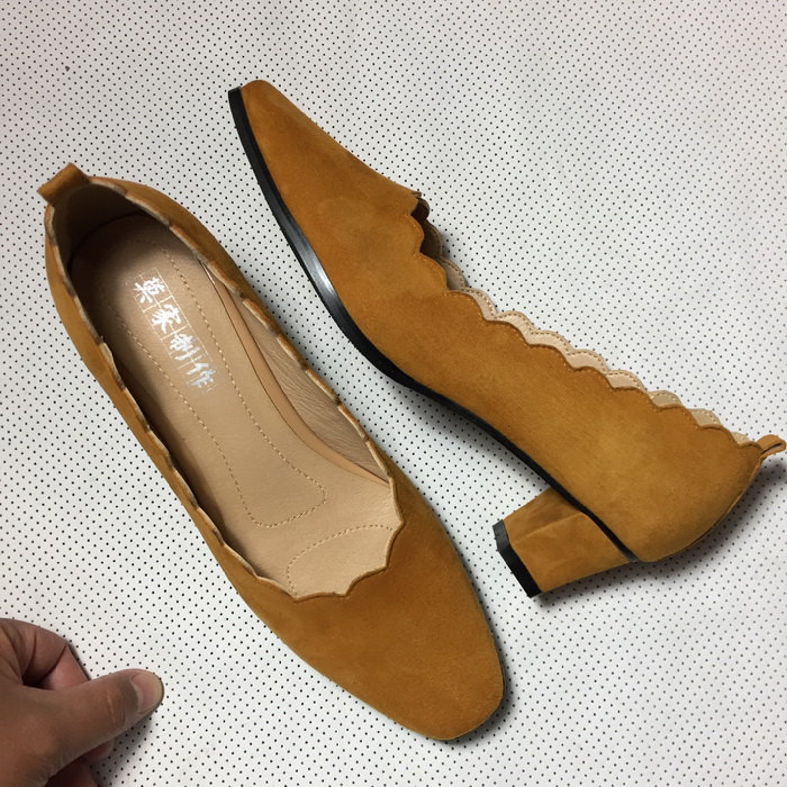 Handmade Low Heel Pumps for Ladies Women,purple Leather Sandals Shoes ...