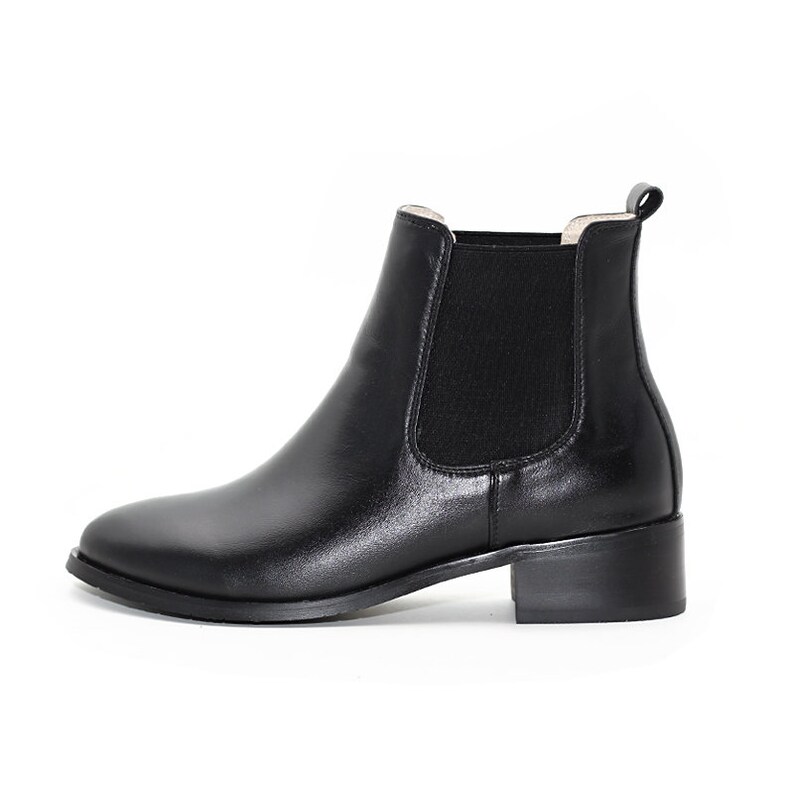 Handmade Genuine Leather Short Boots for Womenblack Flat - Etsy