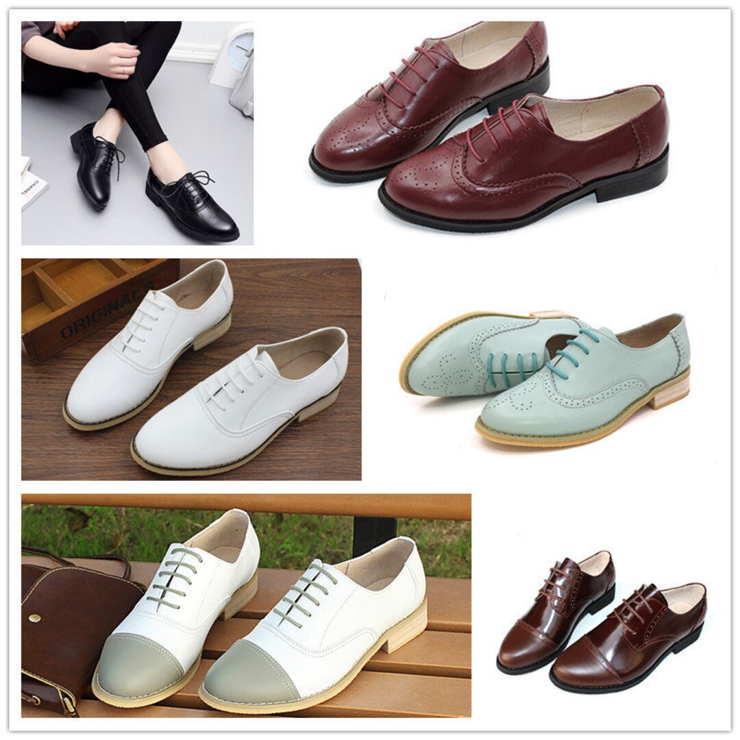 Customizable Women's Brock Shoes,british Retro White Shoes Wedding ...