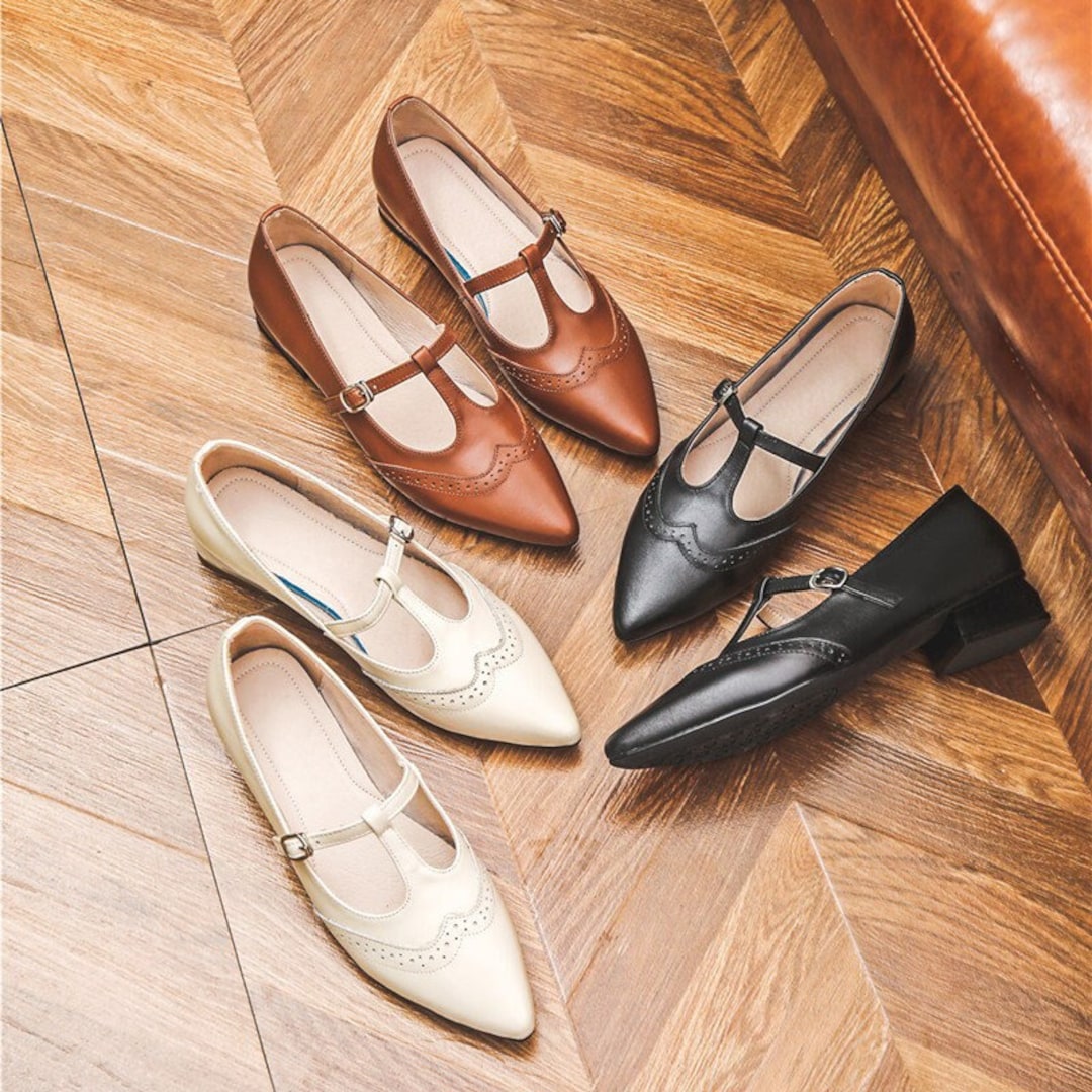 Handmade Women Pointed Toe Shoes,leather Shoes,comfortable Leather ...
