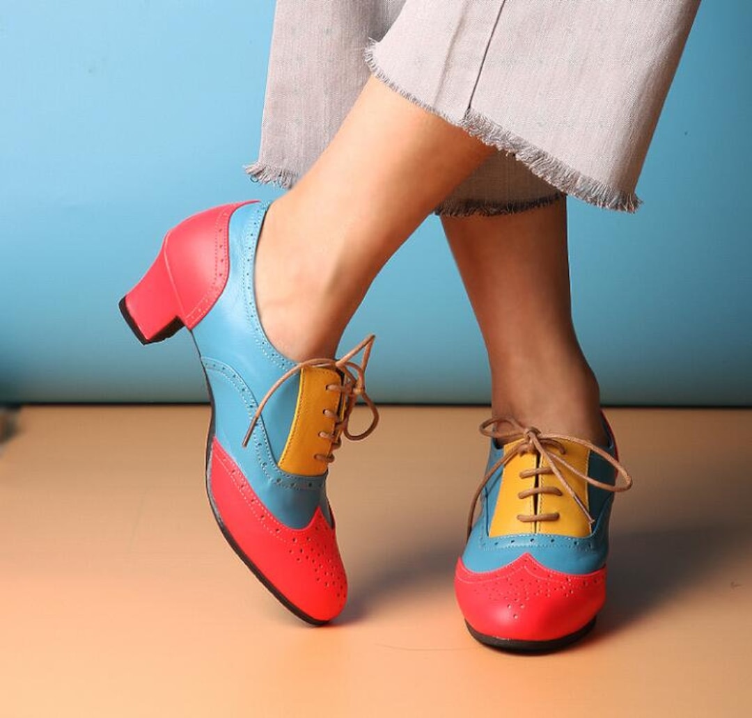 Customizable Handmade Vintage British Bullock Women's Shoes Mid-heel ...