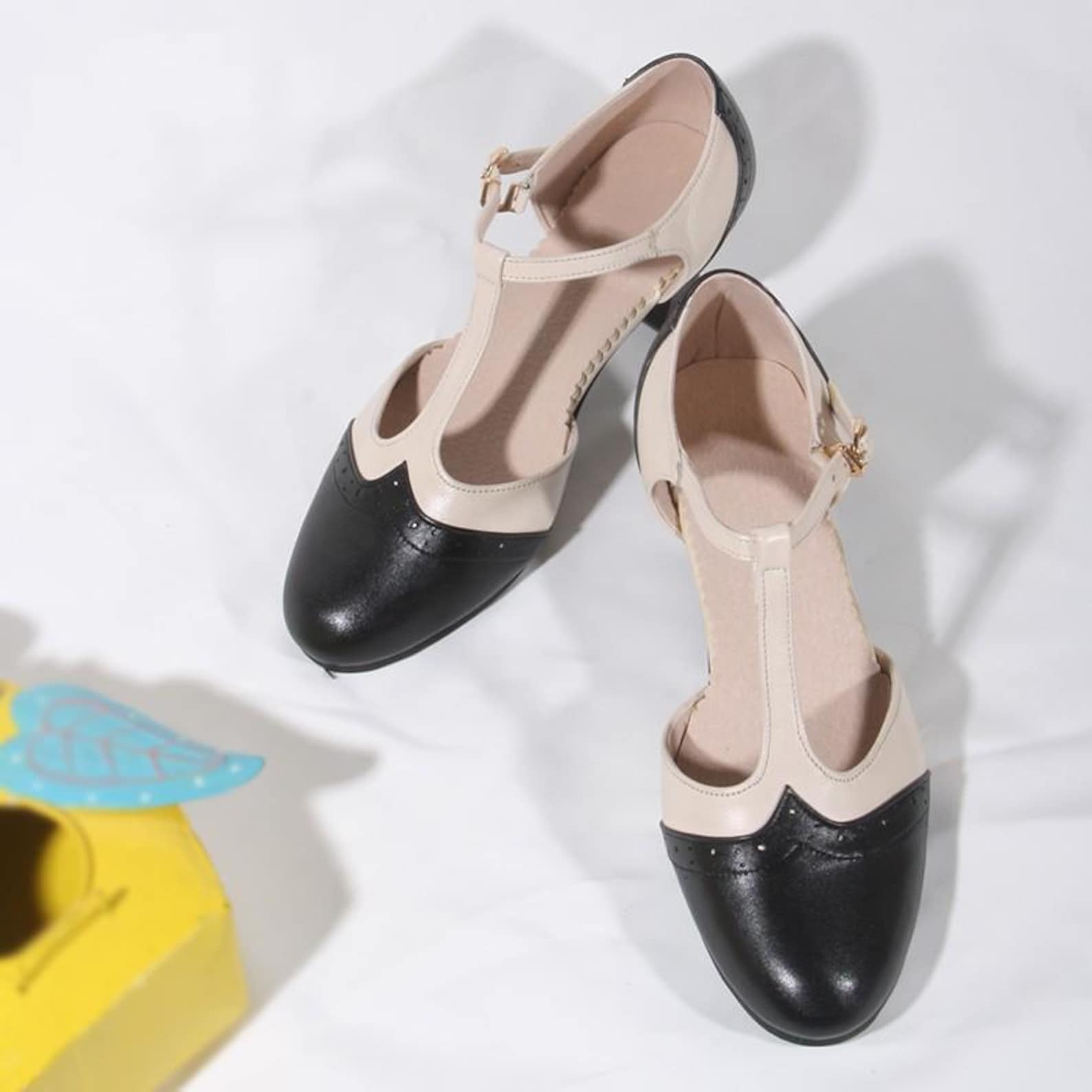 Customizable Handmade Women Leather Heel Shoes,retro Style Shoes,female ...