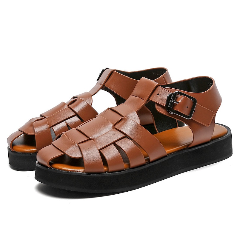 Handmade Women's Sandals,genuine Leather Sandals,thick Sole Sandals ...