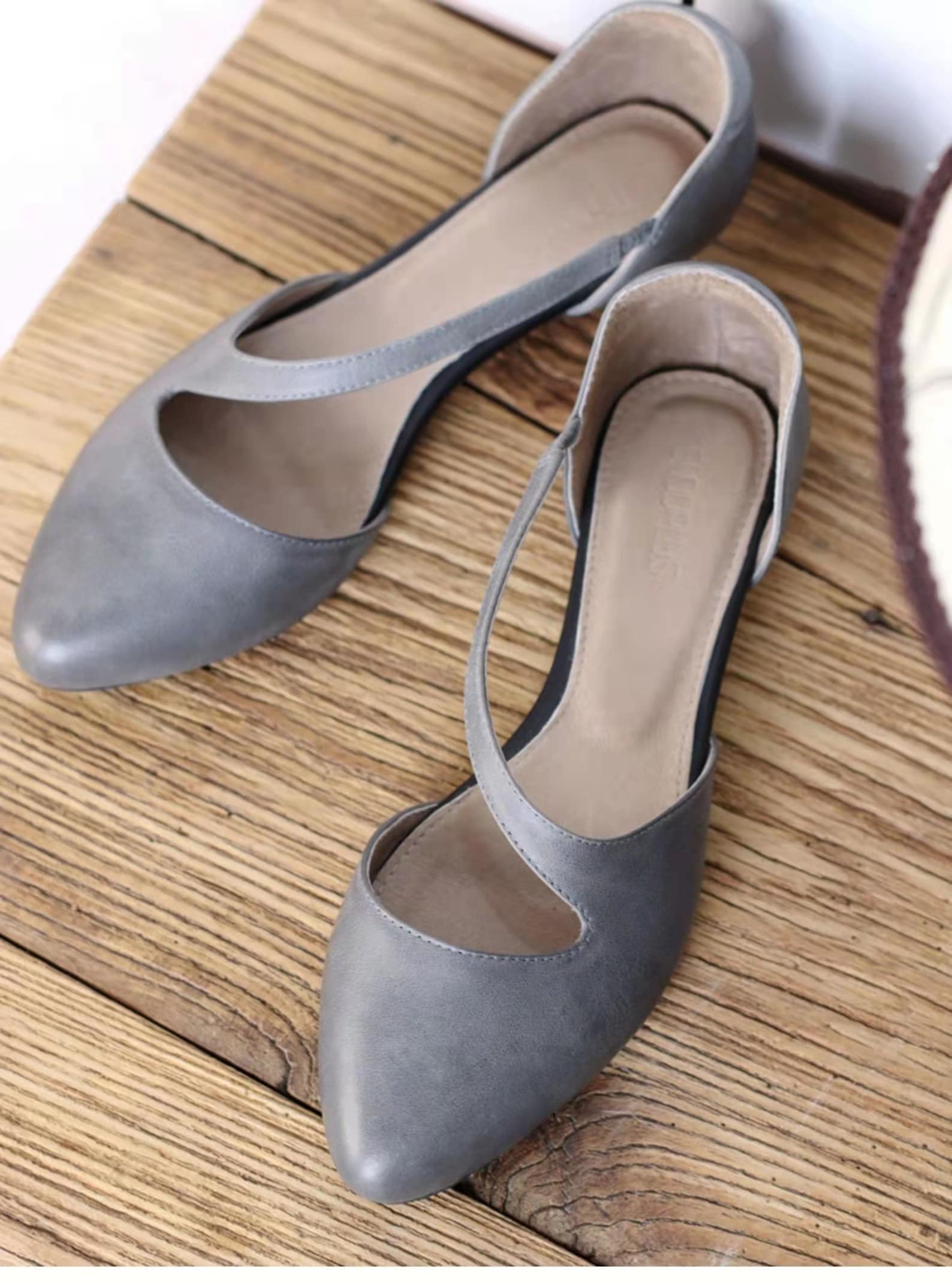 Handmade Women Flat Red Leather Retro Shoesslip on Sandals - Etsy