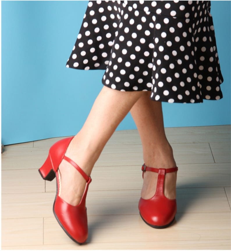 Customizable Handmade Women T-strap Heel Shoesfemale Oxford | Etsy