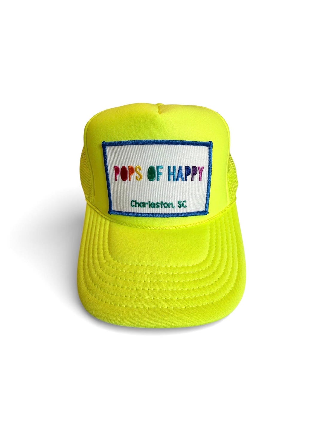 POPS of Happy Neon Yellow Otto Trucker Hat - Etsy
