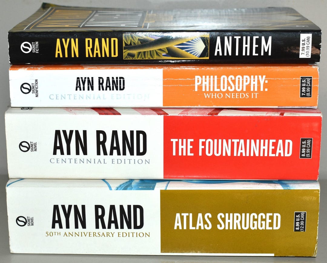 Ayn Rand Books ~ Atlas Shrugged ~ the Fountainhead and More ~ Paperback & Hardback - Etsy