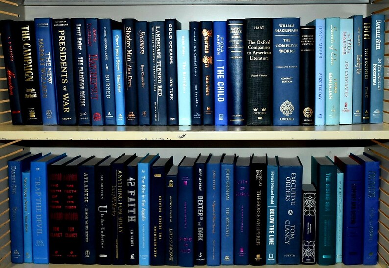 Shades of Blue Books Instant Library Books by the Half | Etsy