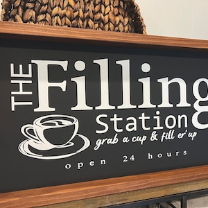 Coffee Bar Sign- Filling Station - Coffee Lover Gift - Coffee Shop ...