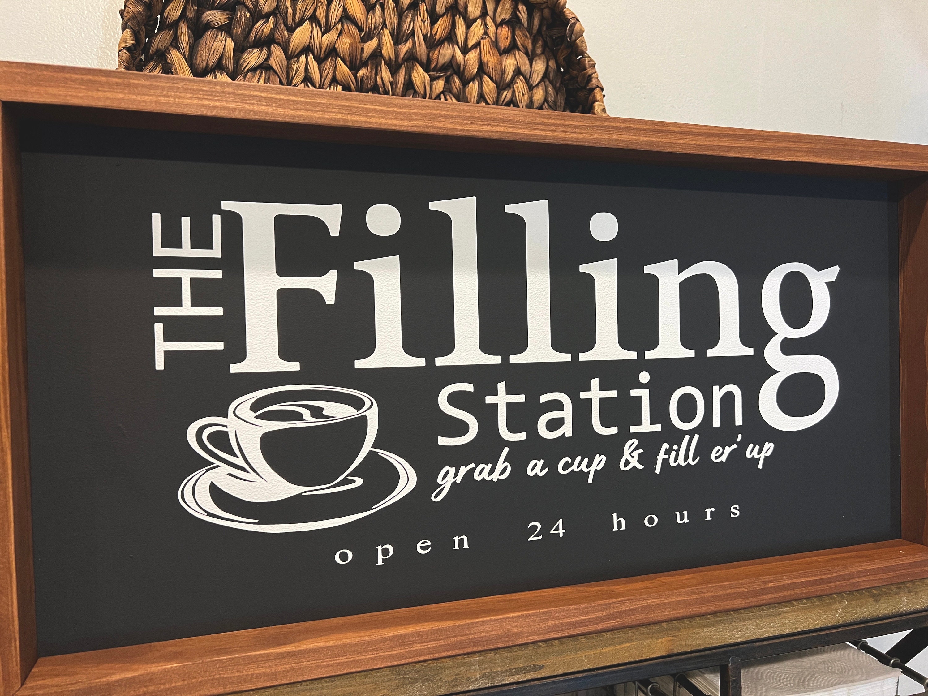 Coffee Bar Sign- Filling Station - Coffee Lover Gift - Coffee Shop ...