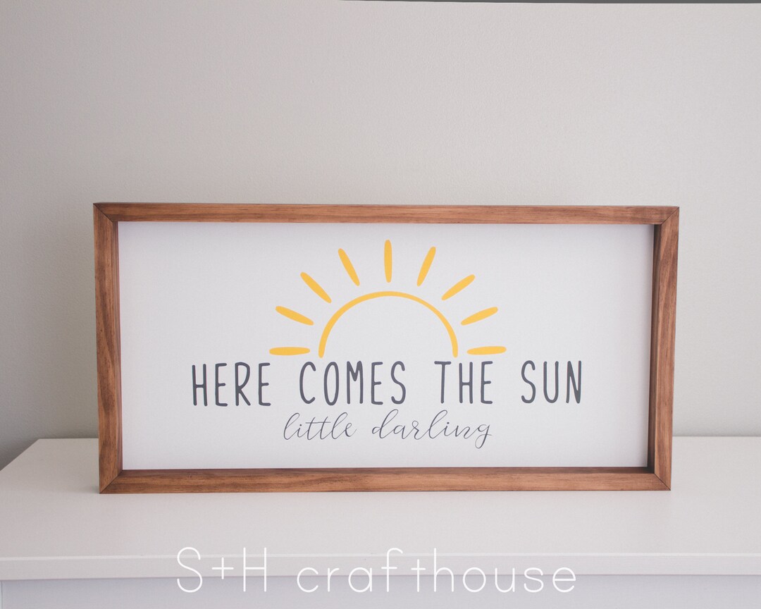 Here Comes the Sun Little Darling Sign Sunshine Nursery Childs Room ...