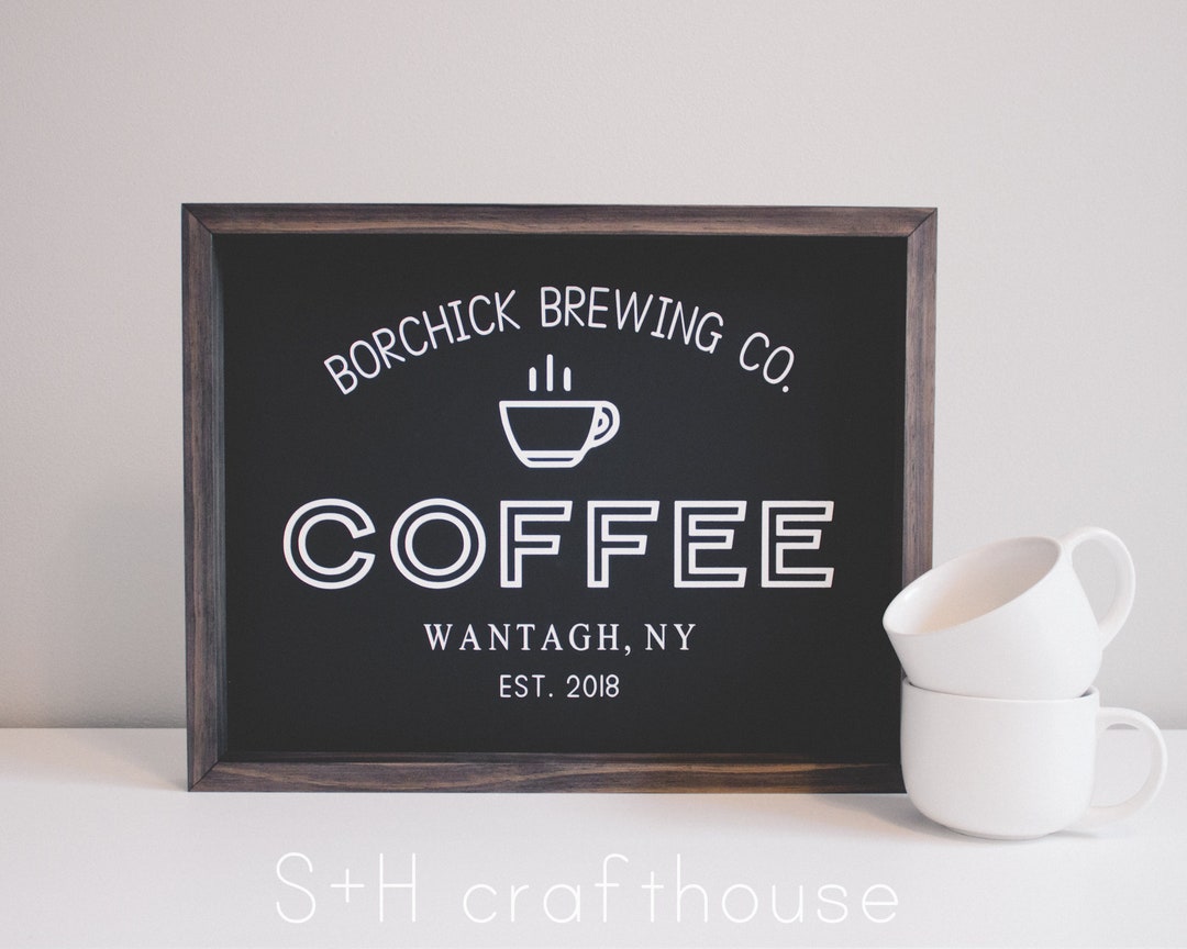PERSONALIZED Coffee Brewing Co. Sign - Coffee Bar Decor - Coffee Sign ...