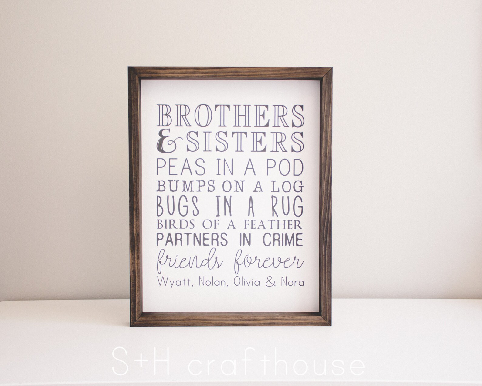 Brothers and Sisters- Personalized Wood Sign - Sibling Sign - Custom ...
