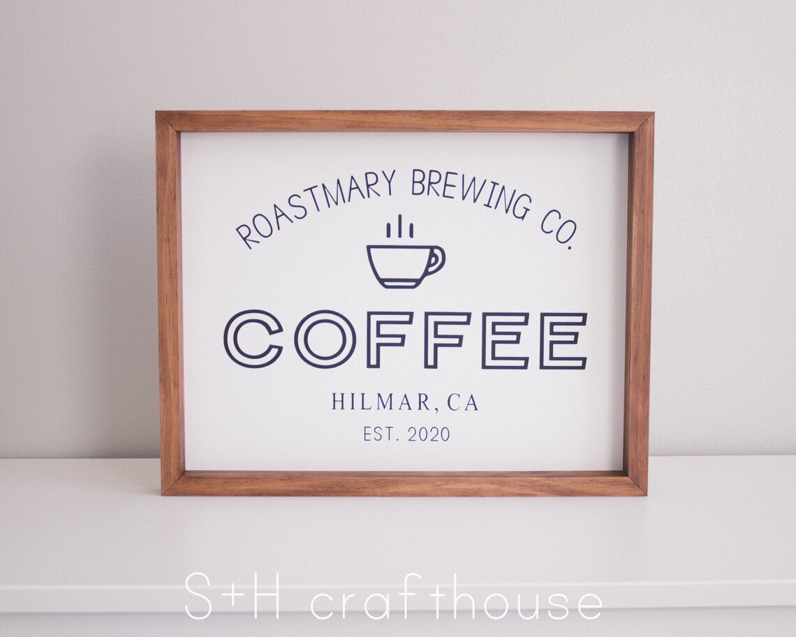 PERSONALIZED Coffee Brewing Co. Sign - Etsy