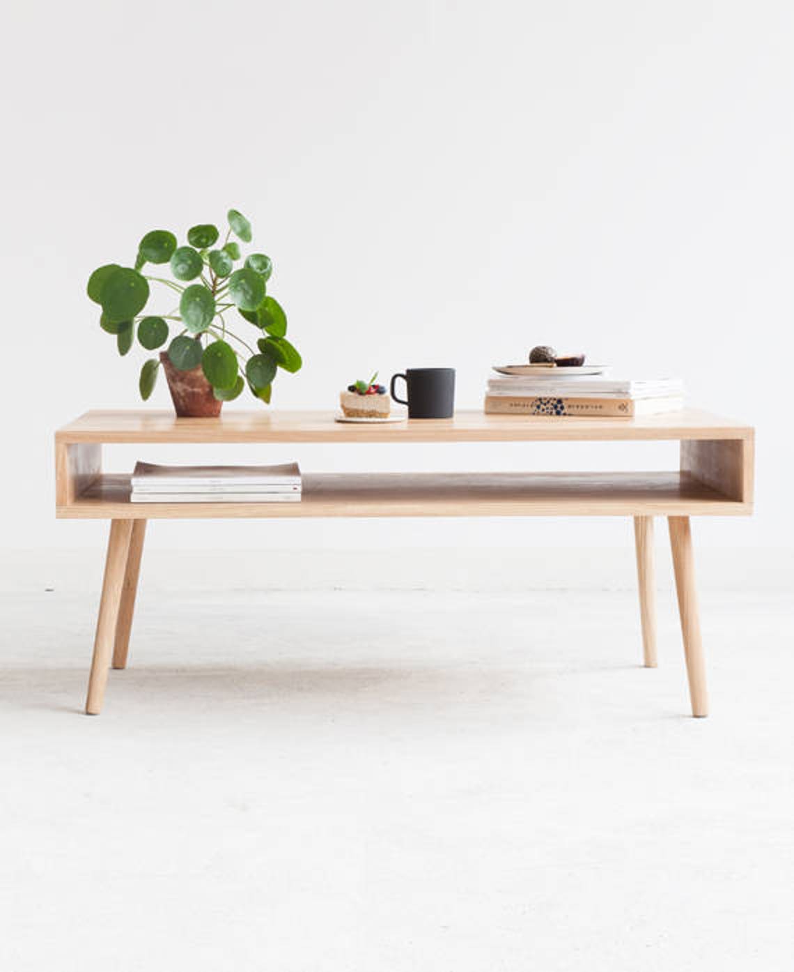 Oak Coffe Table Wooden Coffe Table Couchtisch Aus Eiche - Etsy