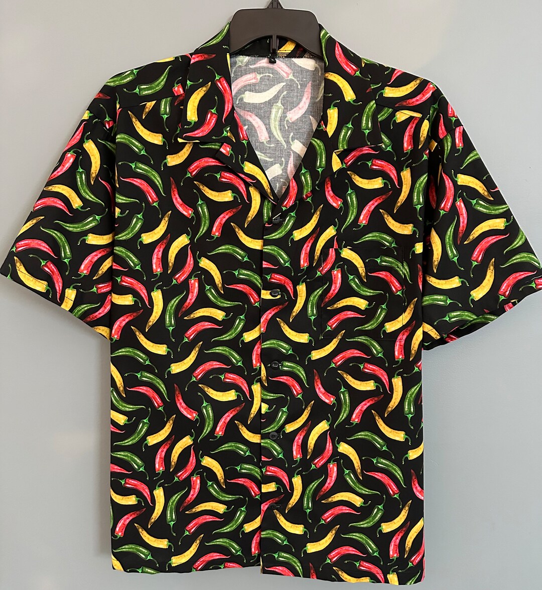 Chili Pepper Button Down Shirt, Hawaiian Shirt, Aloha Shirt, Spicy ...