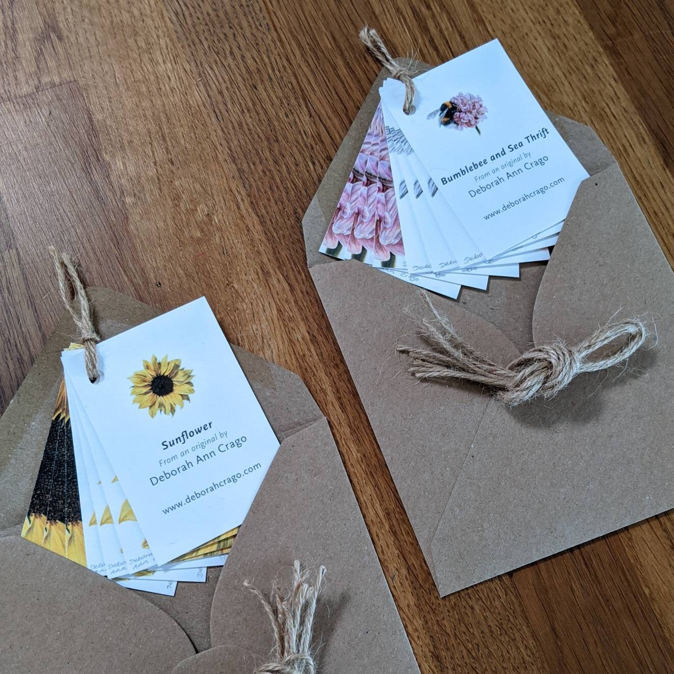 Set of 6 Bumblebee & Sea Thrift Gift Tags / Bee Gift Labels / Botanical ...