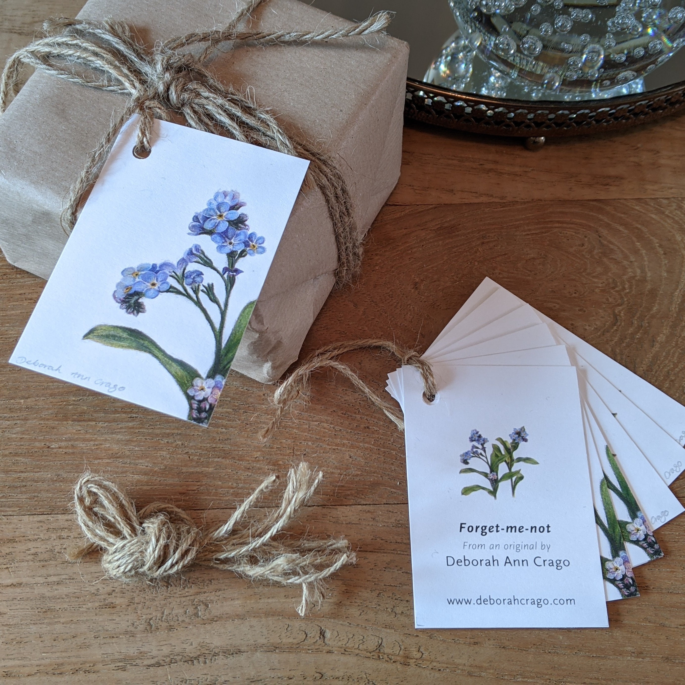 Set of 6 Forget-me-not Gift Tags / Botanical Gift Tags / Blank - Etsy