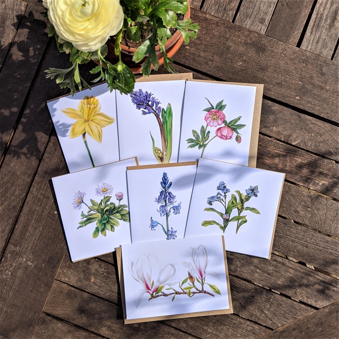 Forget-me-not Card / Forget-me-not Botanical Flower Card / Blank Floral ...