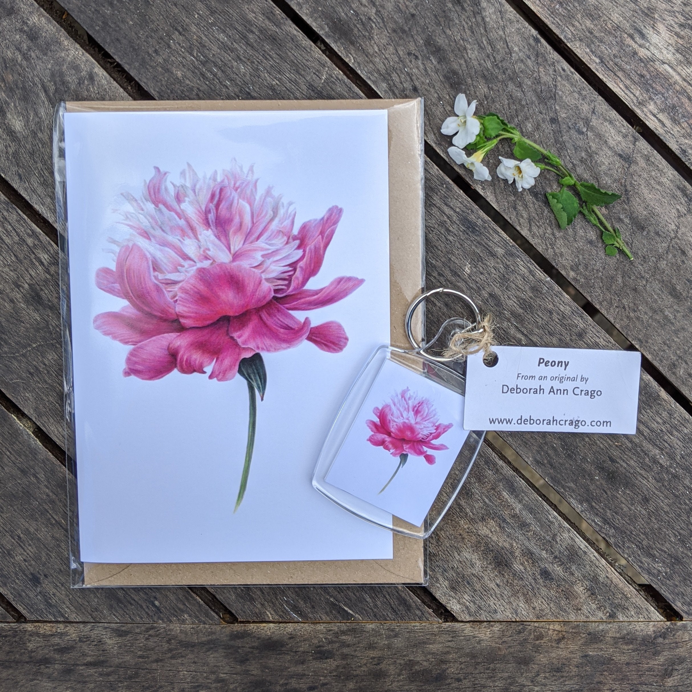 Peony Card / Peony Botanical Flower Card / Blank Card / Bowl | Etsy