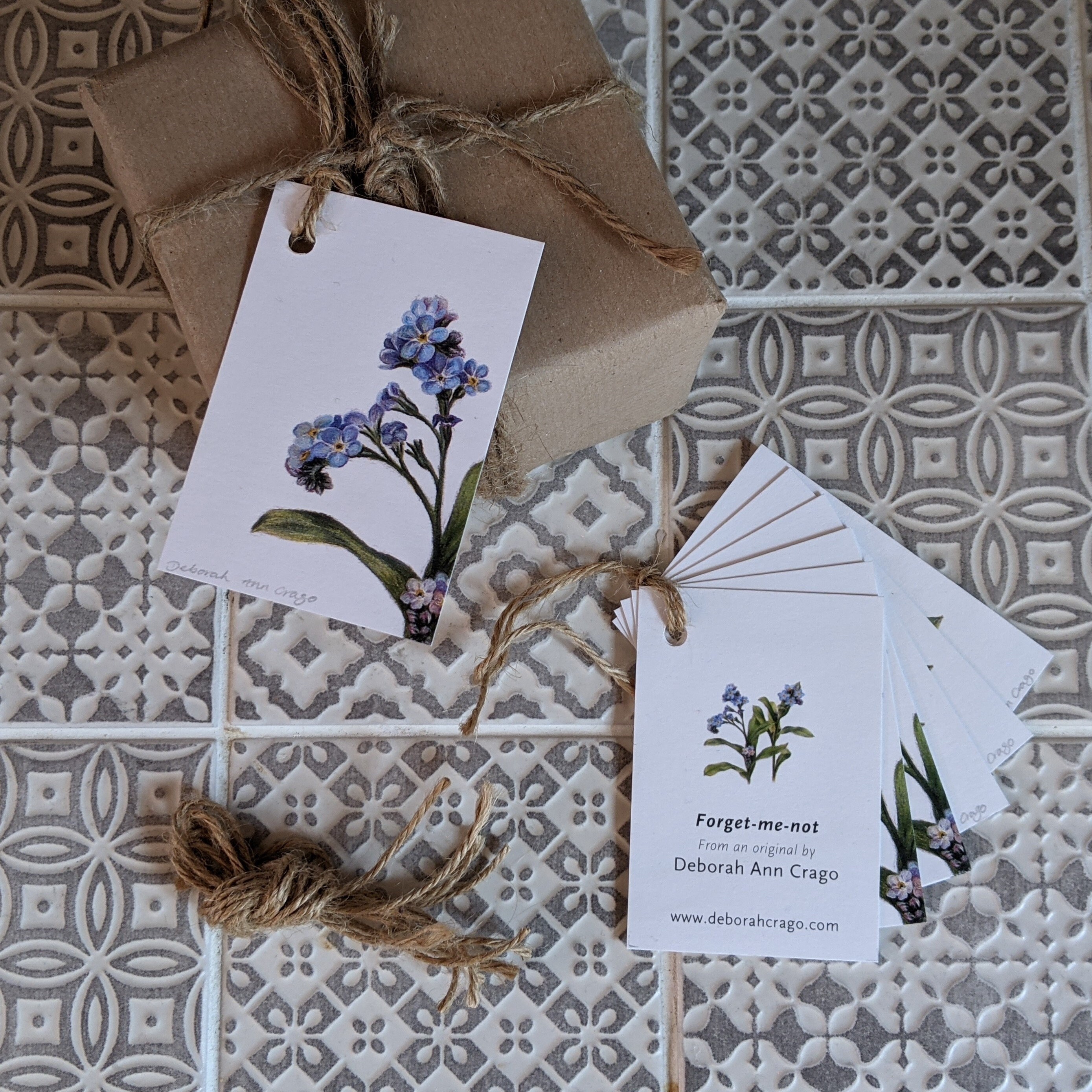 Set of 6 Forget-me-not Gift Tags / Botanical Gift Tags / Blank - Etsy