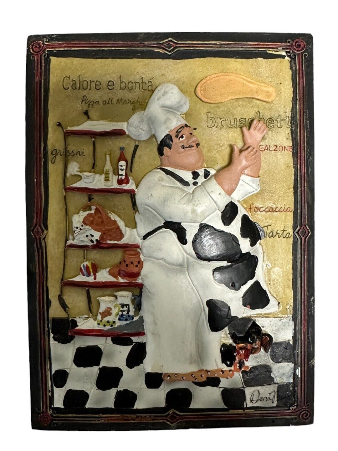 Chef Hanging 3D Wall Art Plaque Signed by Artist Dena Marie - Etsy