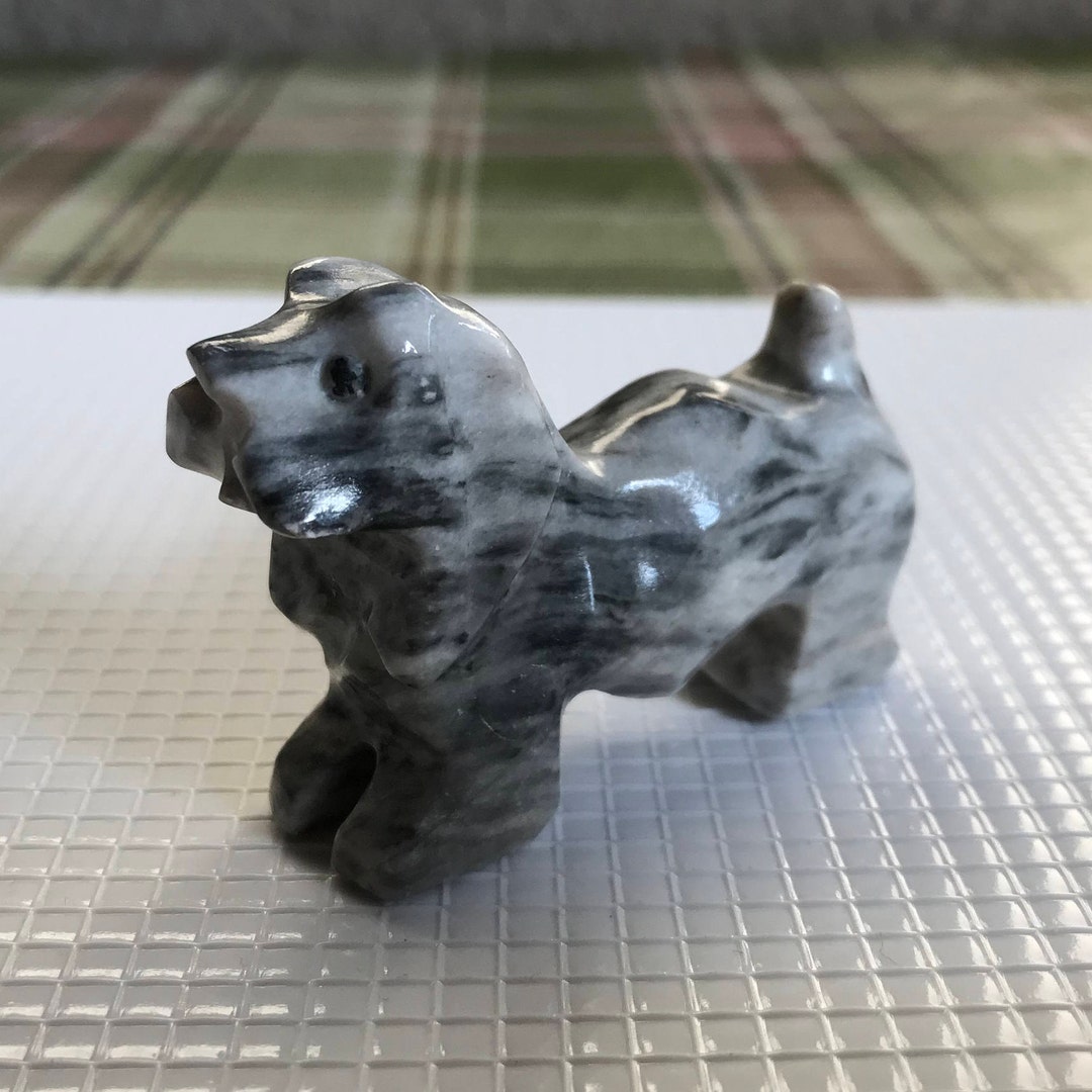 Lovely Miniature Hand-carved Small Dog Soapstone Figurine - Etsy