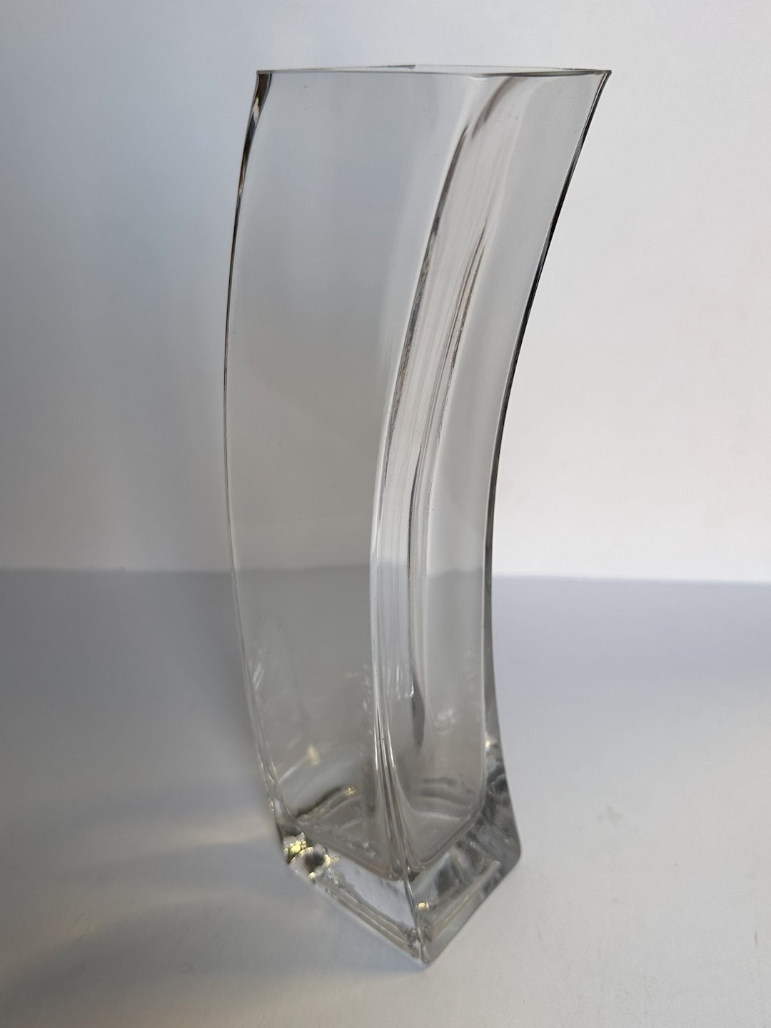 Vintage Studio Art Glass Vase | Curved Square Design - Etsy