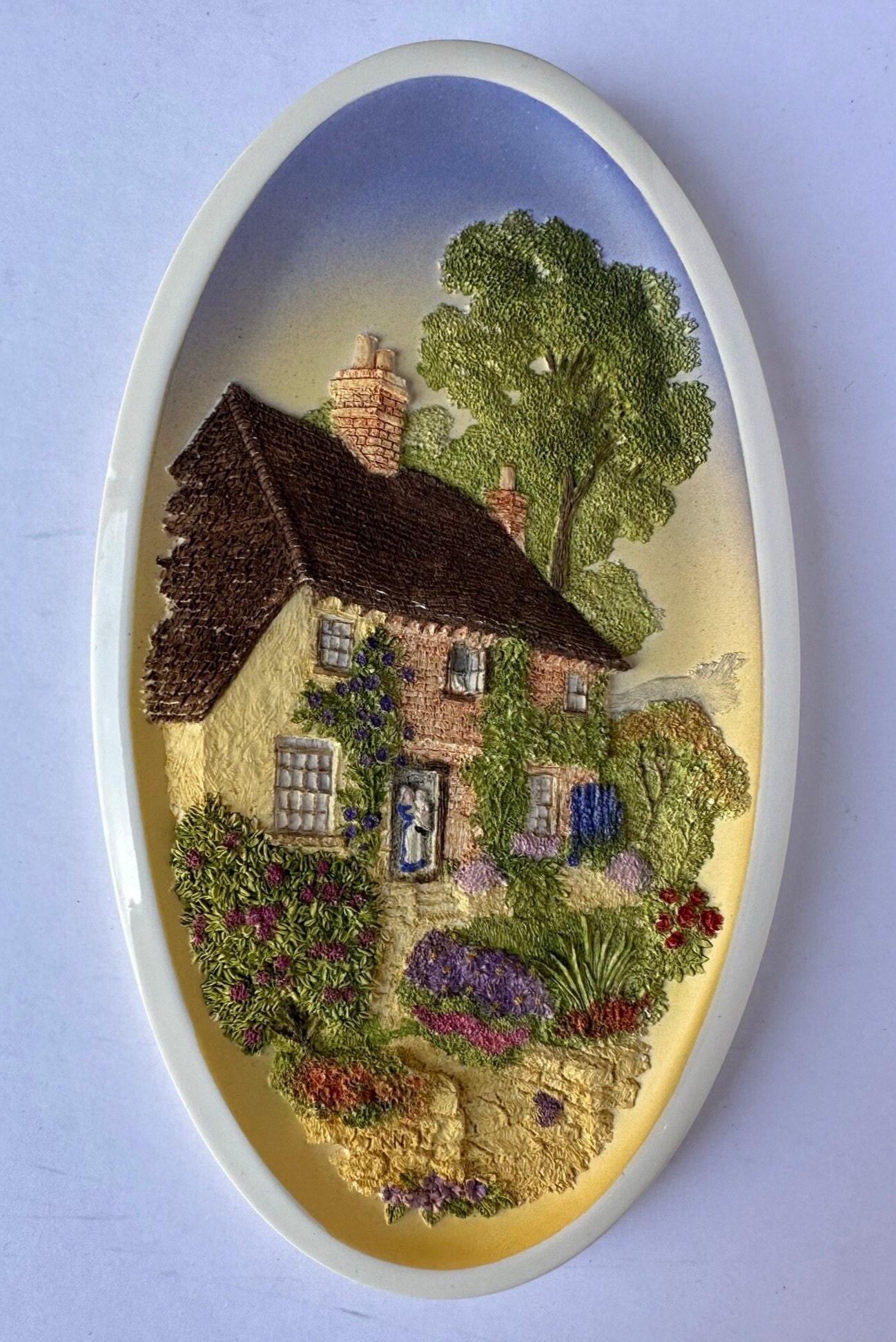 Vintage Handmade & Hand-painted 'rose Cottage' Wall Plaque From ...