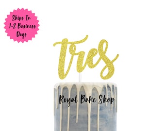 Three Cake Topper/ Three Cupcake Toppers/ Third Birthday/ - Etsy