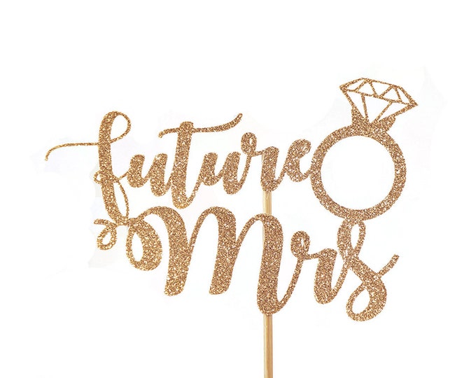 Personalized Future Mrs. Cake Topper, Engagement Cake Topper, Bridal ...
