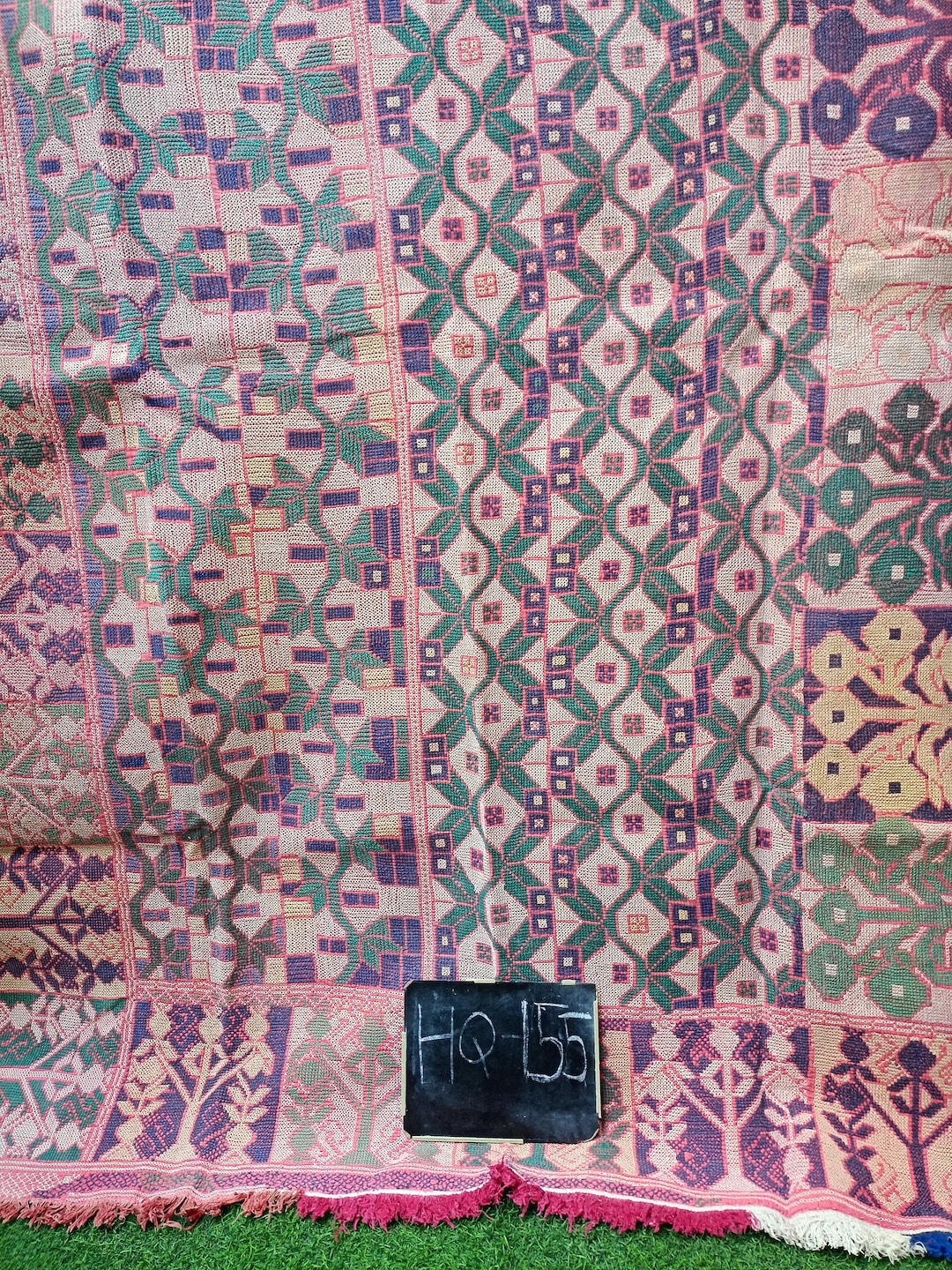 Nakshi Cotton Kantha Rug Antique Indian Artisan Throw Slow Stitched ...