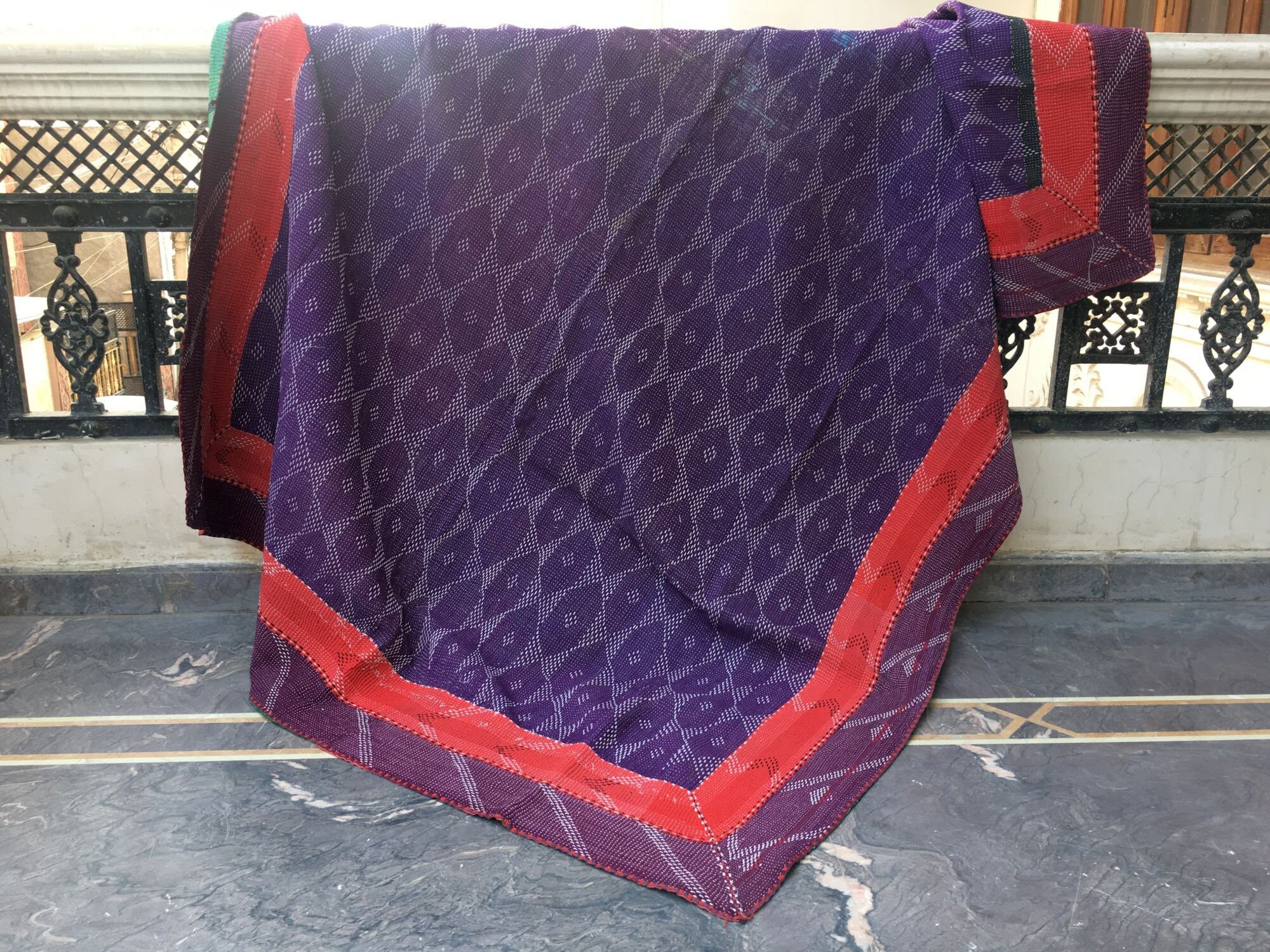 Vintage Sari Throw Kantha Quilt Bedspread Throw Cotton Blanket - Etsy