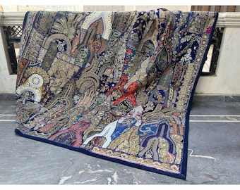 Vintage Sari Patchwork Beaded Bedding,gypsy Sari Decor,bohemian Wall ...