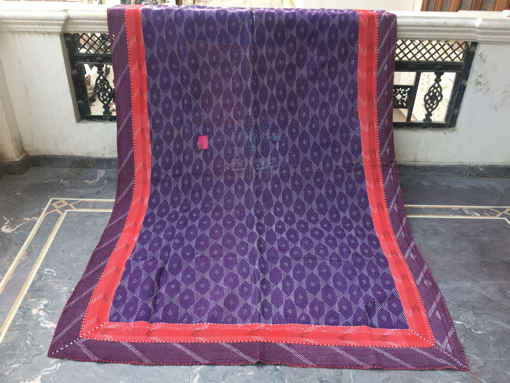 Vintage Sari Throw Kantha Quilt Bedspread Throw Cotton Blanket - Etsy