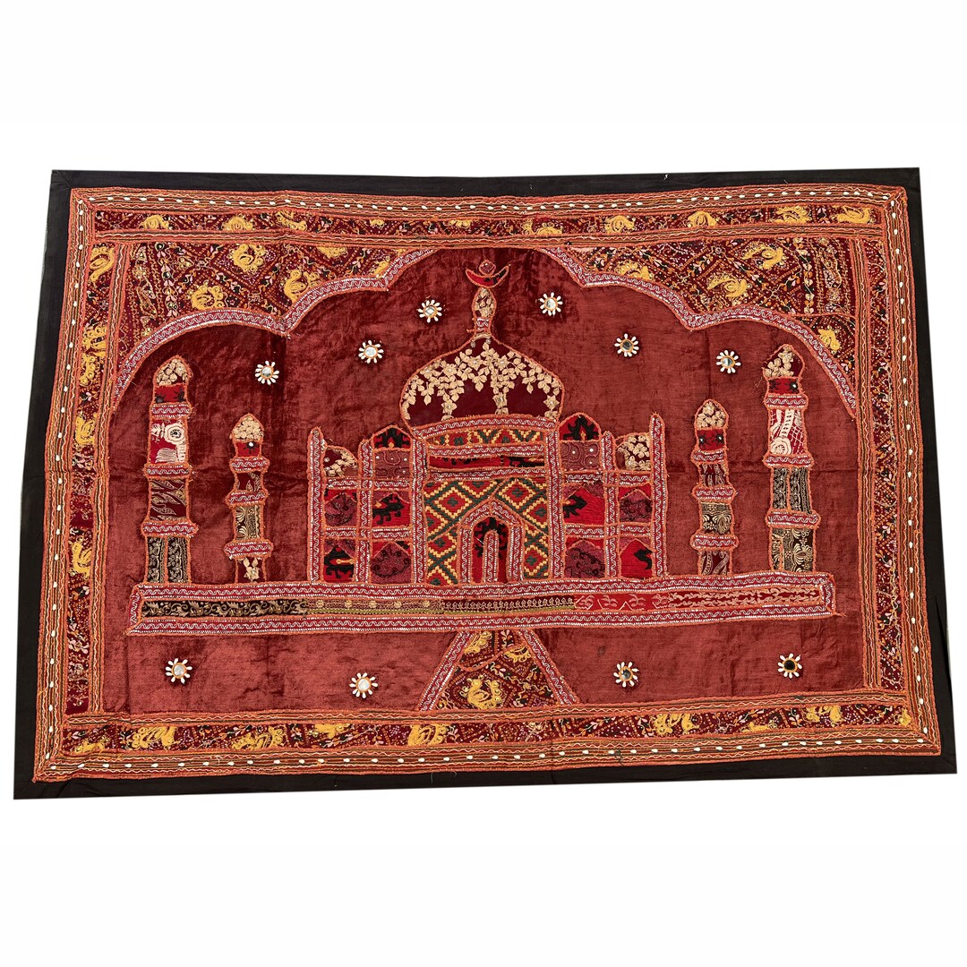 The Tajmahal Vintage Bohemian Indian Patchwork Textile Wall Decor Wall ...